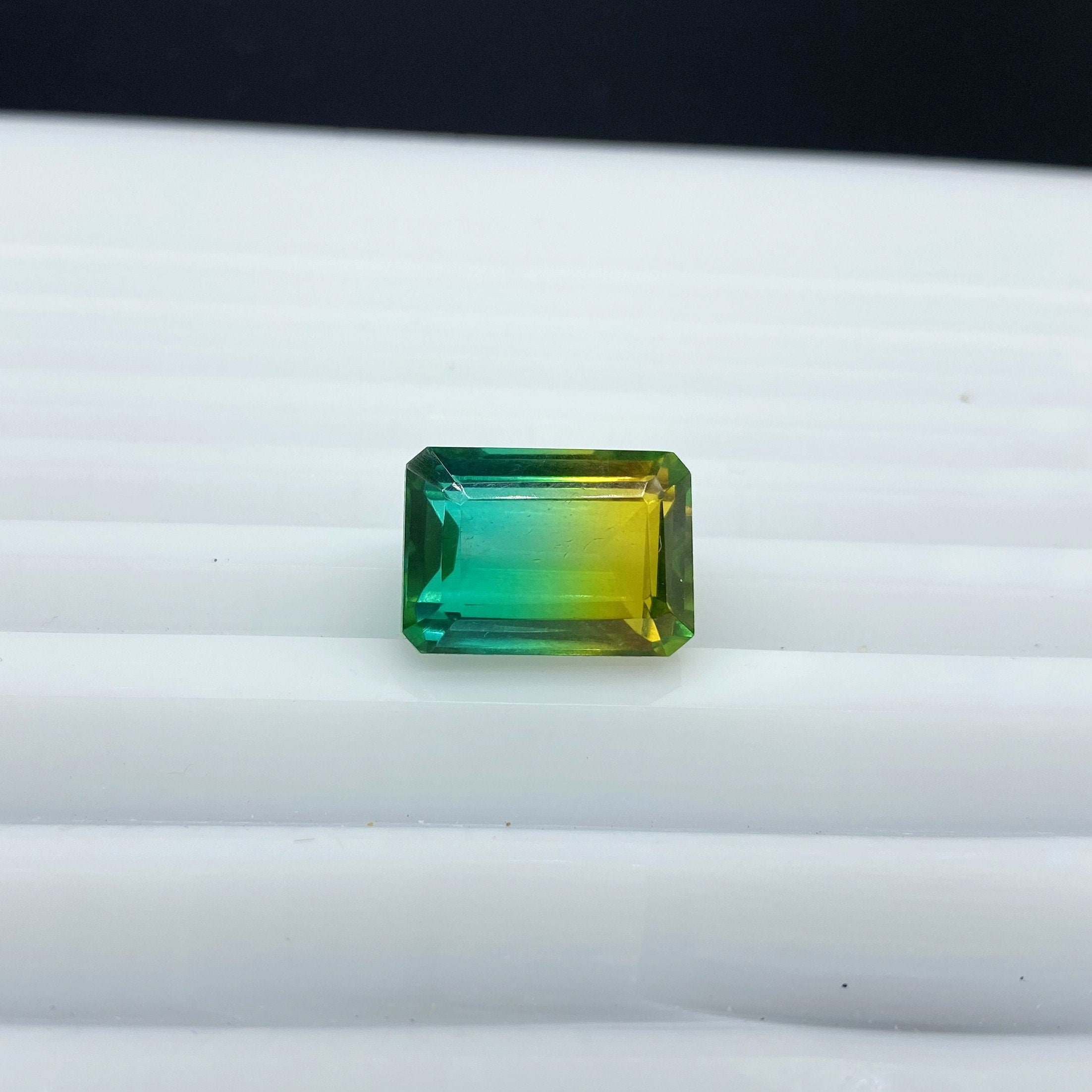 Natural Crystal Bi-color Tourmaline Faceted Doublet Bicolor | Etsy