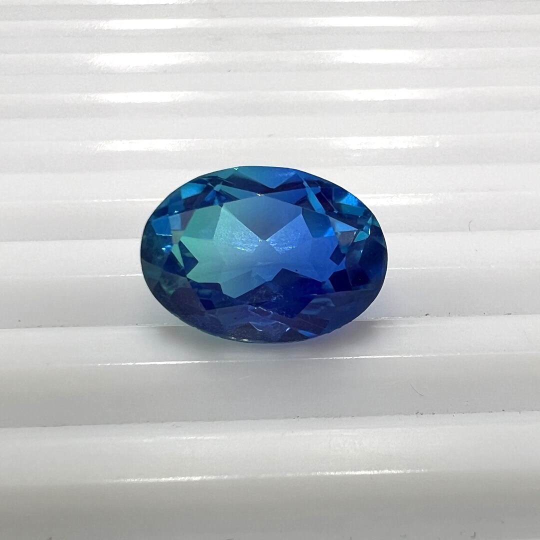 Natural Crystal Doublet Tourmaline Stone, Oval Cut Bi Color Tourmaline ...