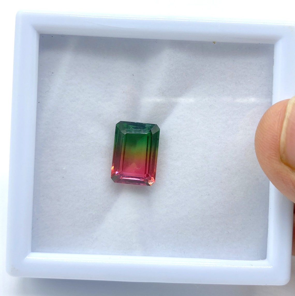 Natural Crystal Watermelon Tourmaline Gemstone Faceted Doublet - Etsy