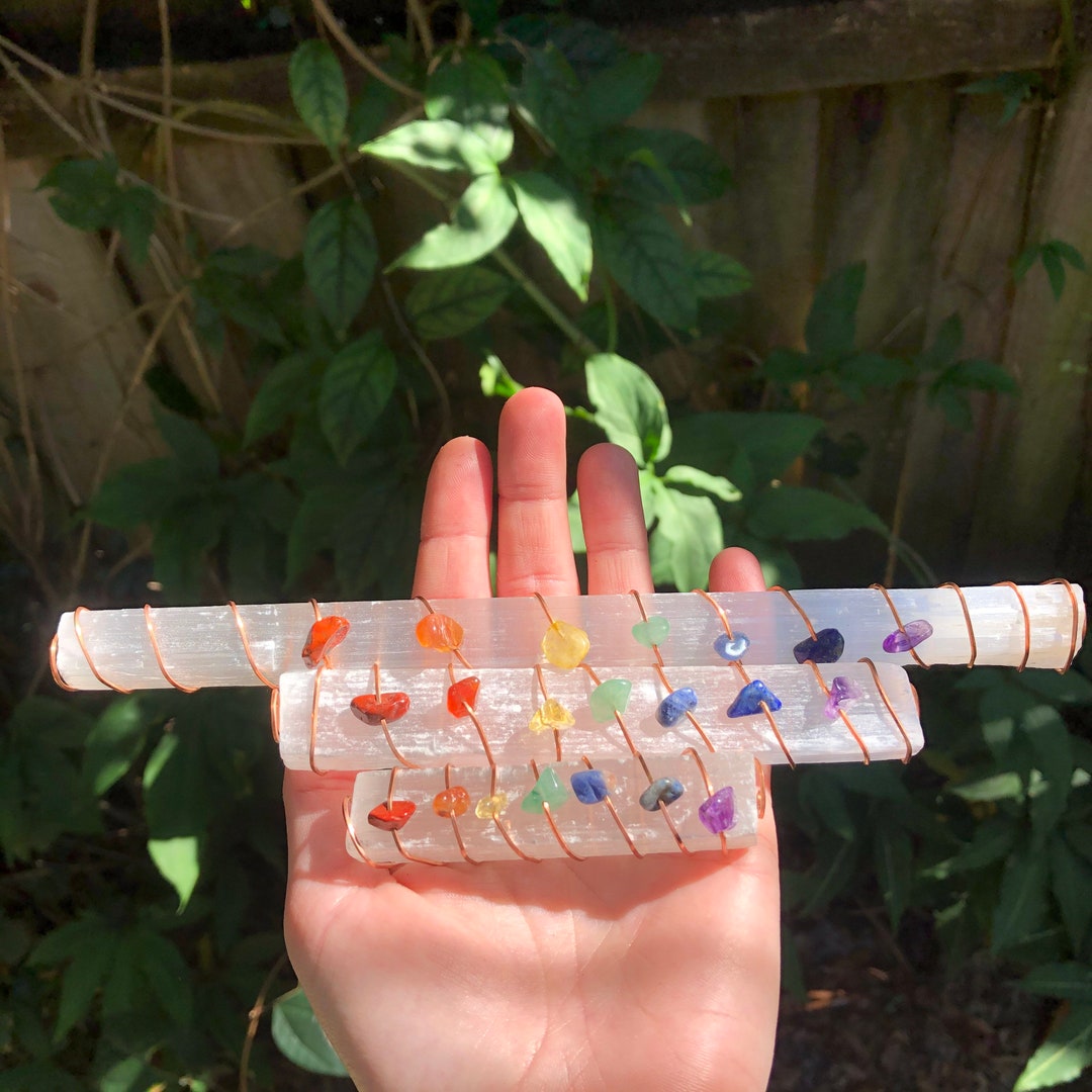 Selenite Chakra Wand: Copper Wrapped Crystal Balancing Tool - Etsy