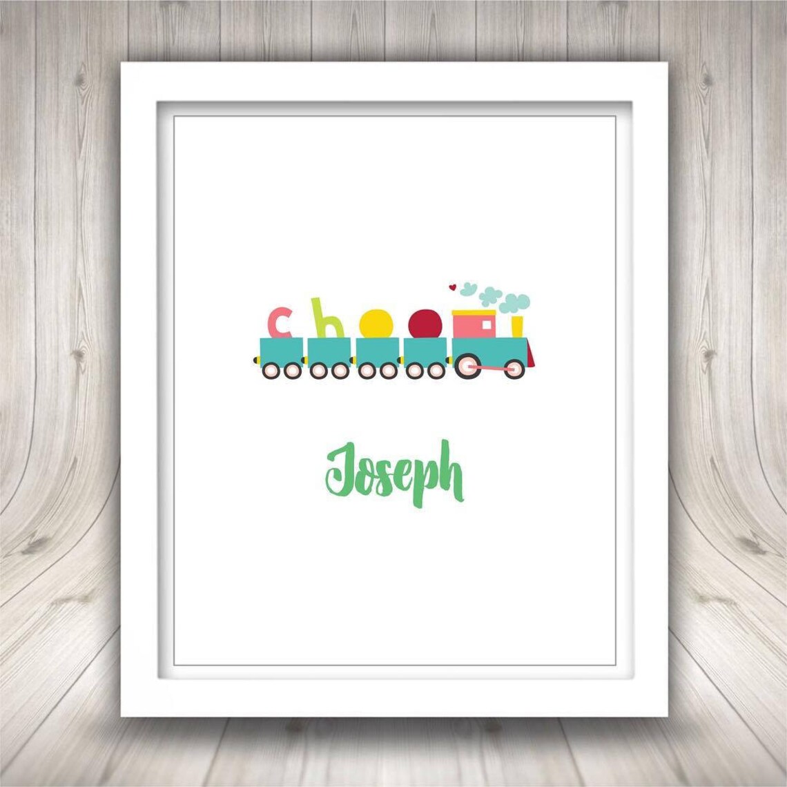 Train Personalised Name Print Fun Bedroom or Nursery A4 | Etsy