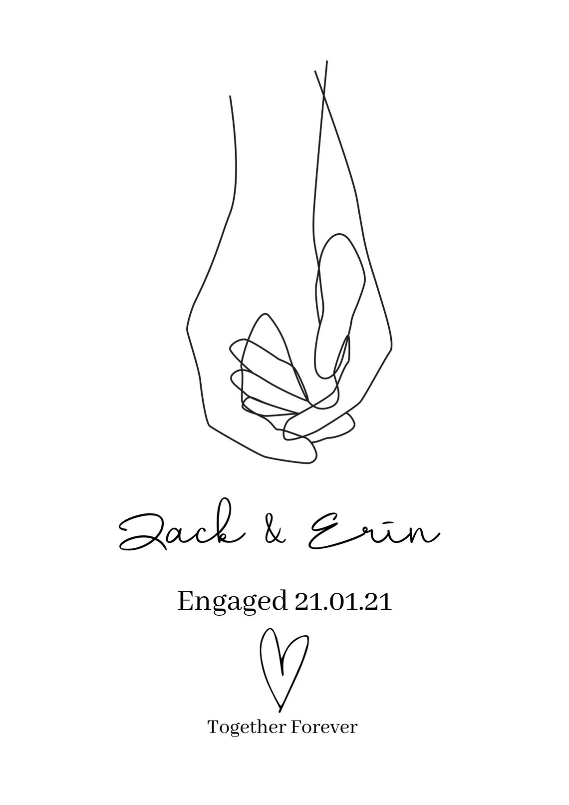 EDITABLE Personalised Engagement Print Engagement Gift - Etsy UK