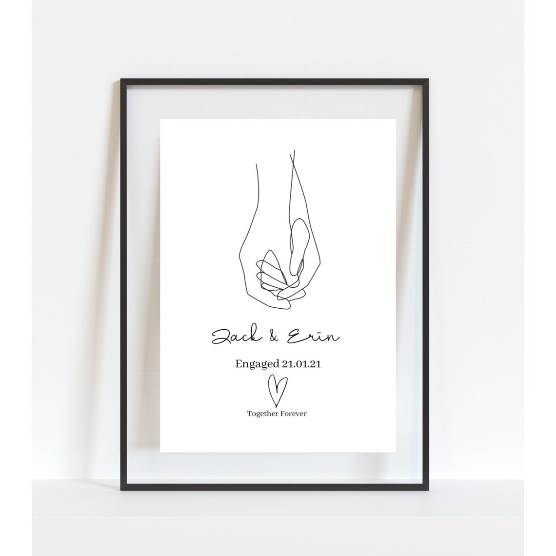 EDITABLE Personalised Engagement Print Engagement Gift - Etsy