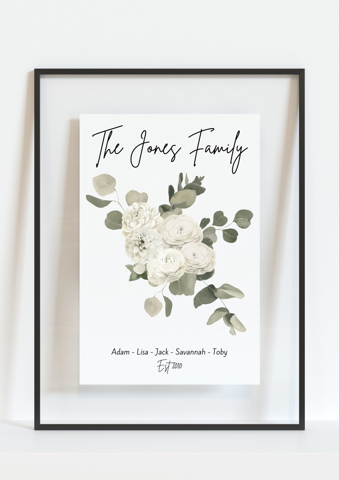 Watercolour Family Flower Print, Flower Bunch, Gift for Family, Mother ...