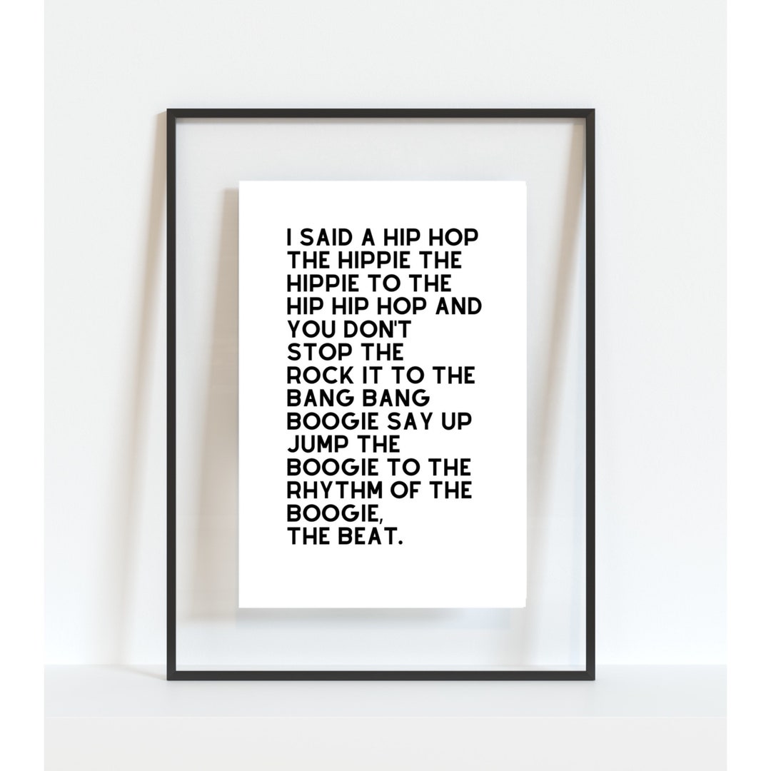 Rappers Delight Song Lyrics Print, Picture Wall Art Song Lyrics Print ...