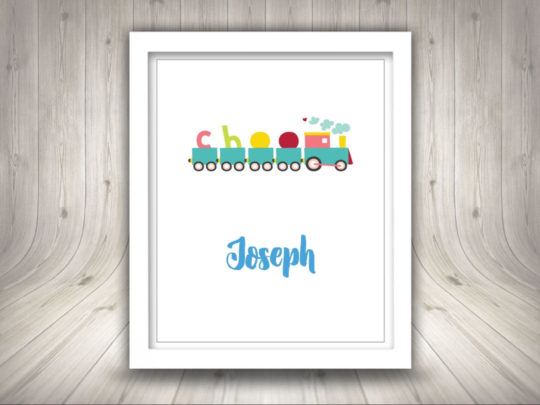 Train Personalised Name Print Fun Bedroom or Nursery A4 Print - Etsy