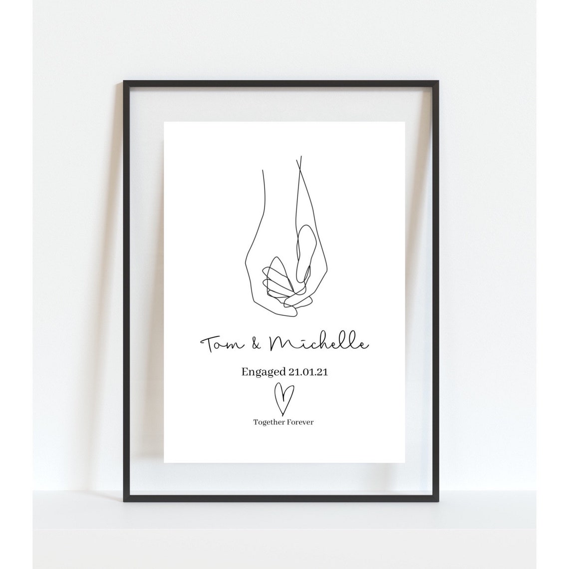 EDITABLE Personalised Engagement Print Engagement Gift - Etsy