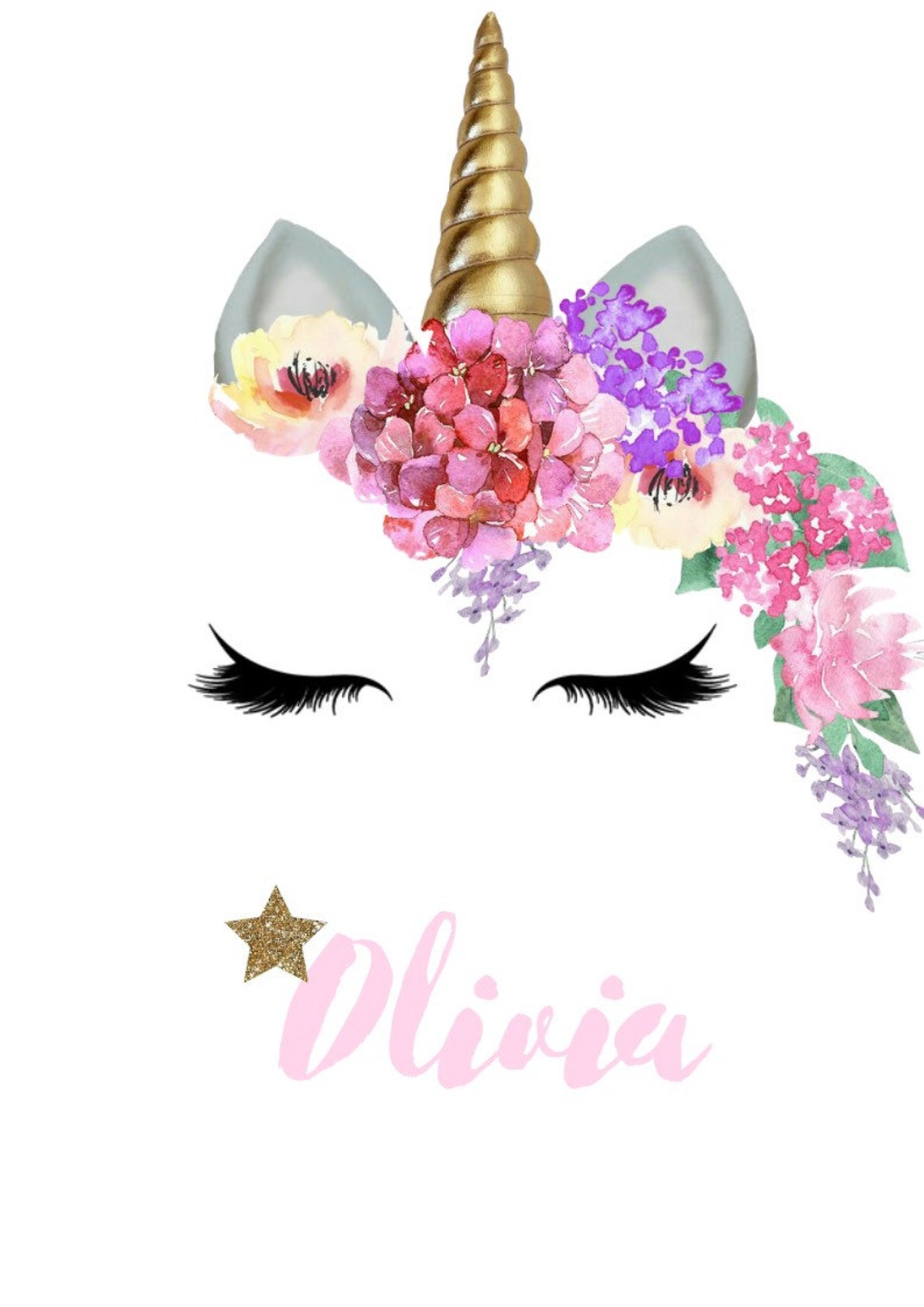 Personalised Girls Unicorn Print Name Print Girls Room - Etsy