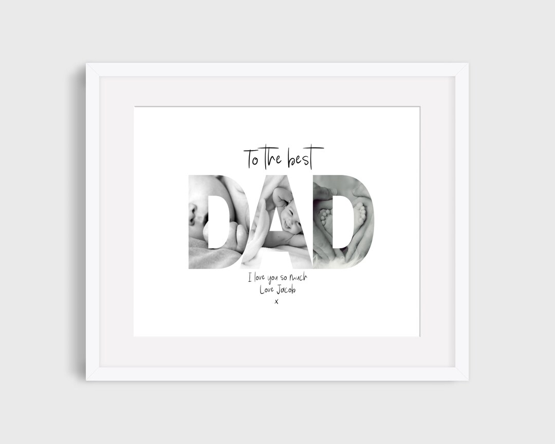 Bespoke Personalised Daddy Collage Print, Daddy Photo Print, Gift for ...