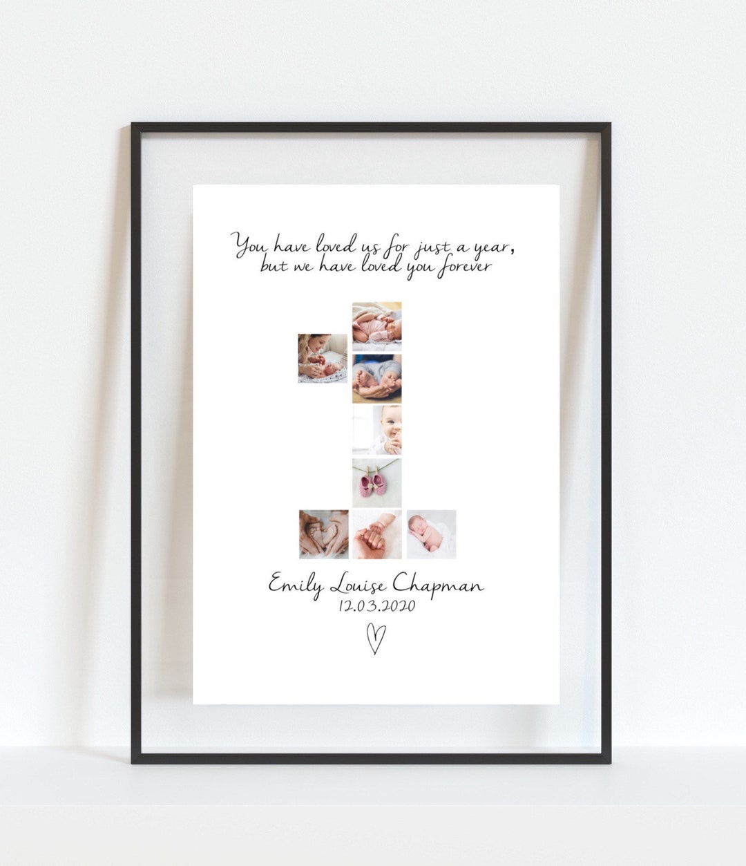 Personalised Photo Baby First Birthday Print New Baby Gift - Etsy