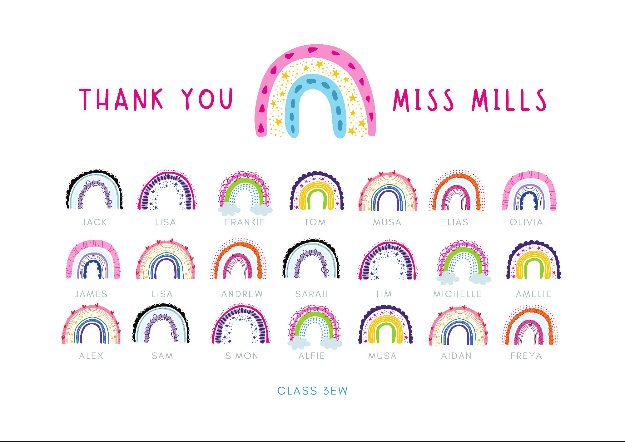 Teacher End of Year Leaving Thank You Gift Print A4 Unframed - Etsy