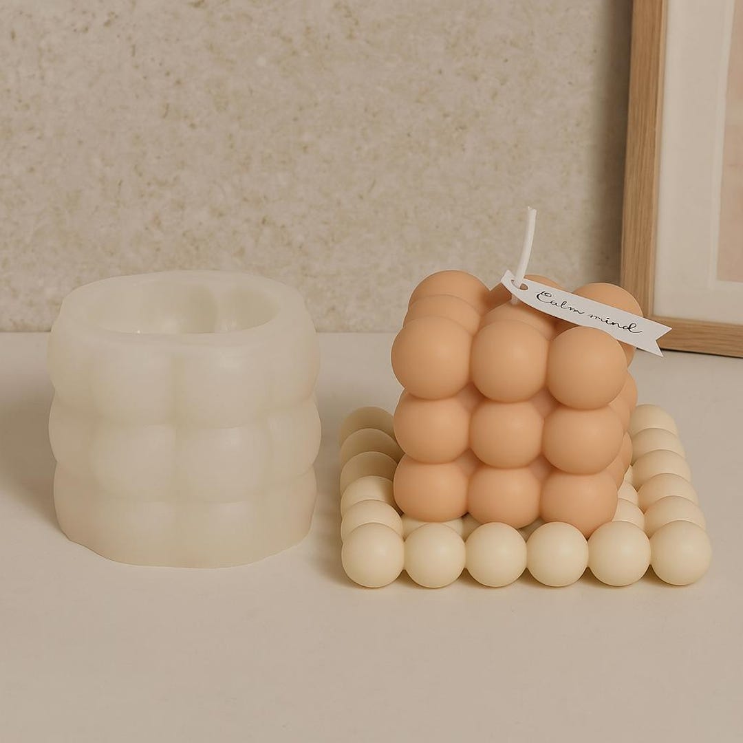 Elegant Bubble Cube Candle Molds – DIY Silicone Mold Set for Handmade ...