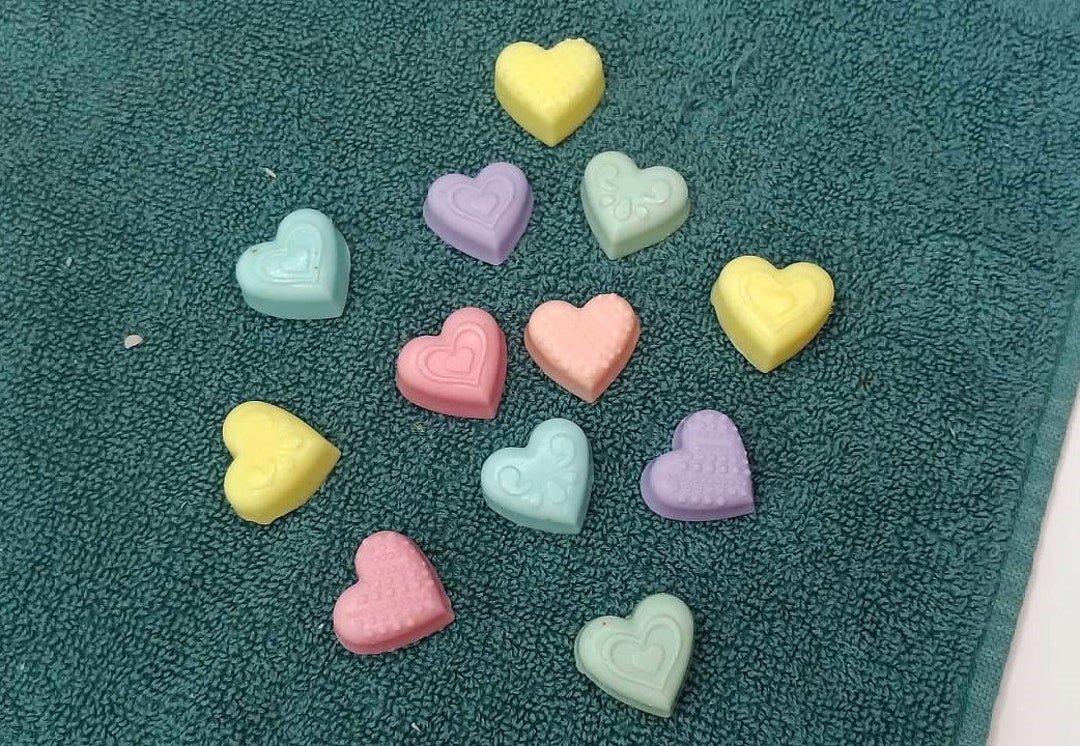 Tiny Heart Soaps| Mini Hearts| One Dozen (12) Mini Heart Soaps| Goat's ...