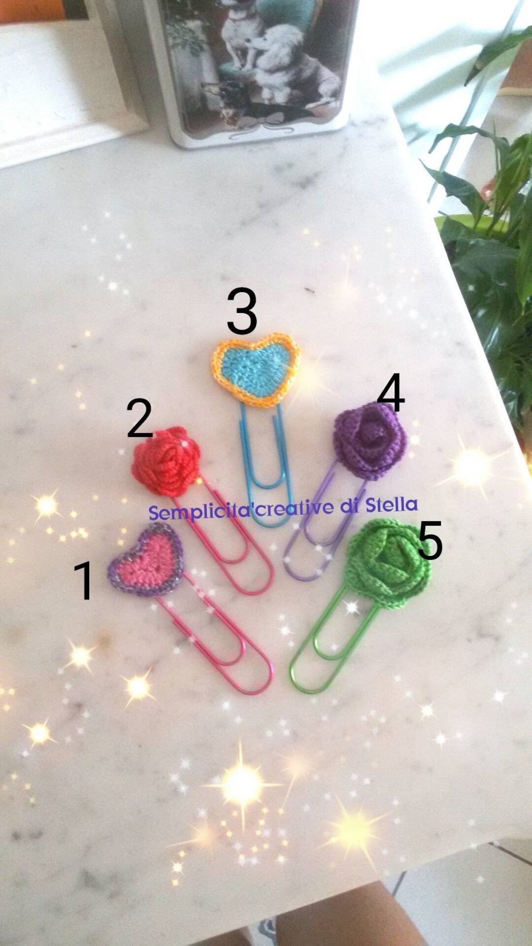 Crochet Paper Clip Bookmarks Flowers - Etsy