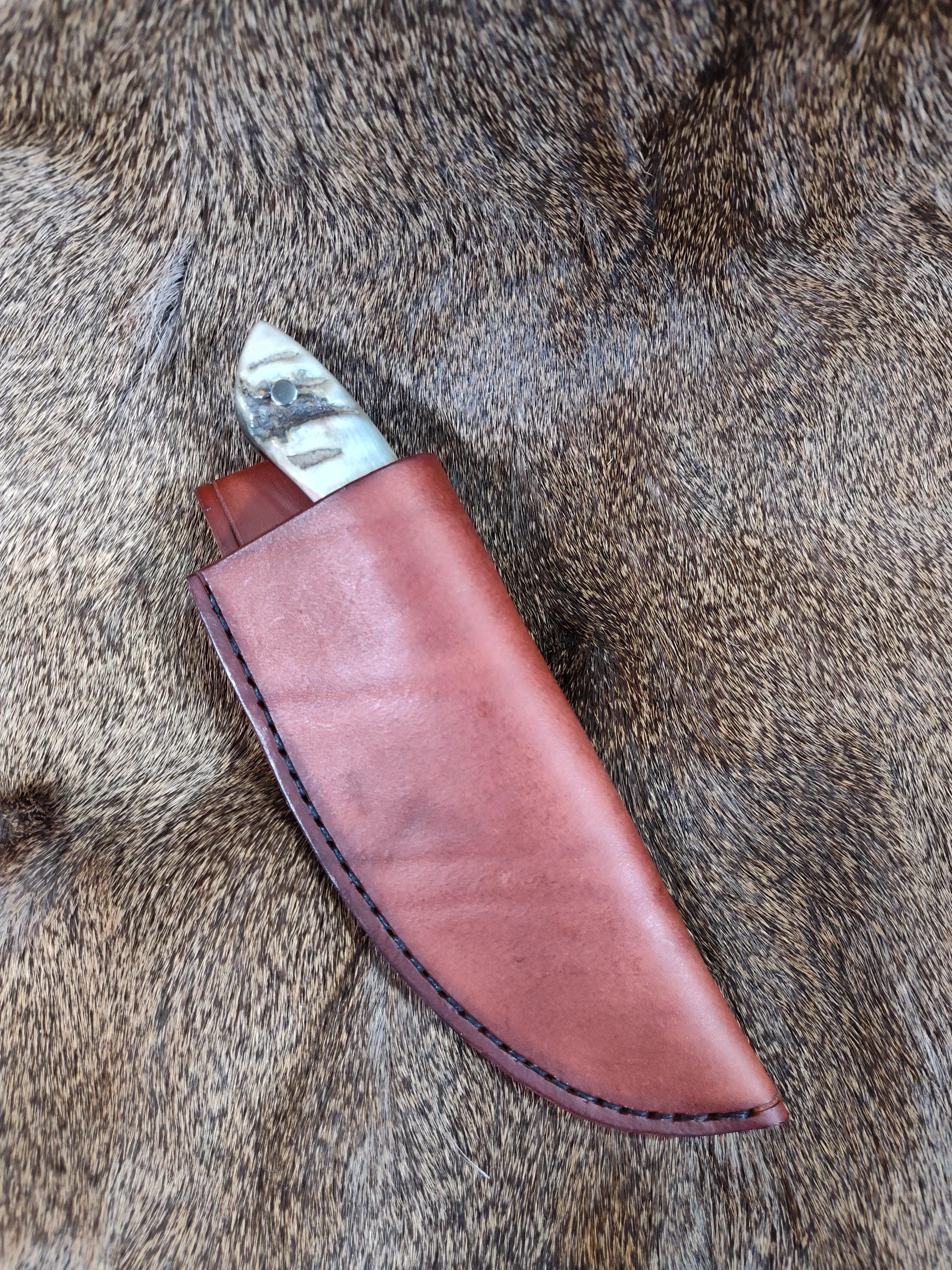 Wide Version Custom Leather Knife Sheath; Vertical Knife Sheath; Right ...