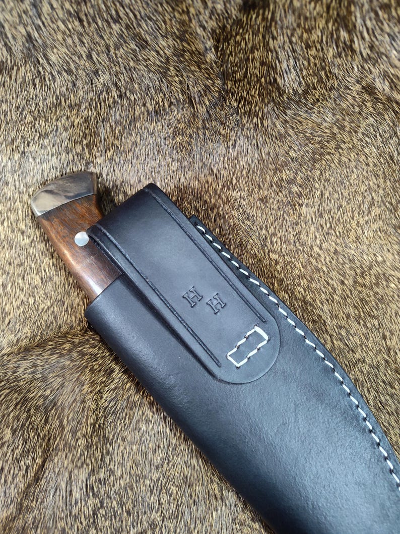 Wide Version Custom Leather Knife Sheath; Vertical Knife Sheath; Right ...