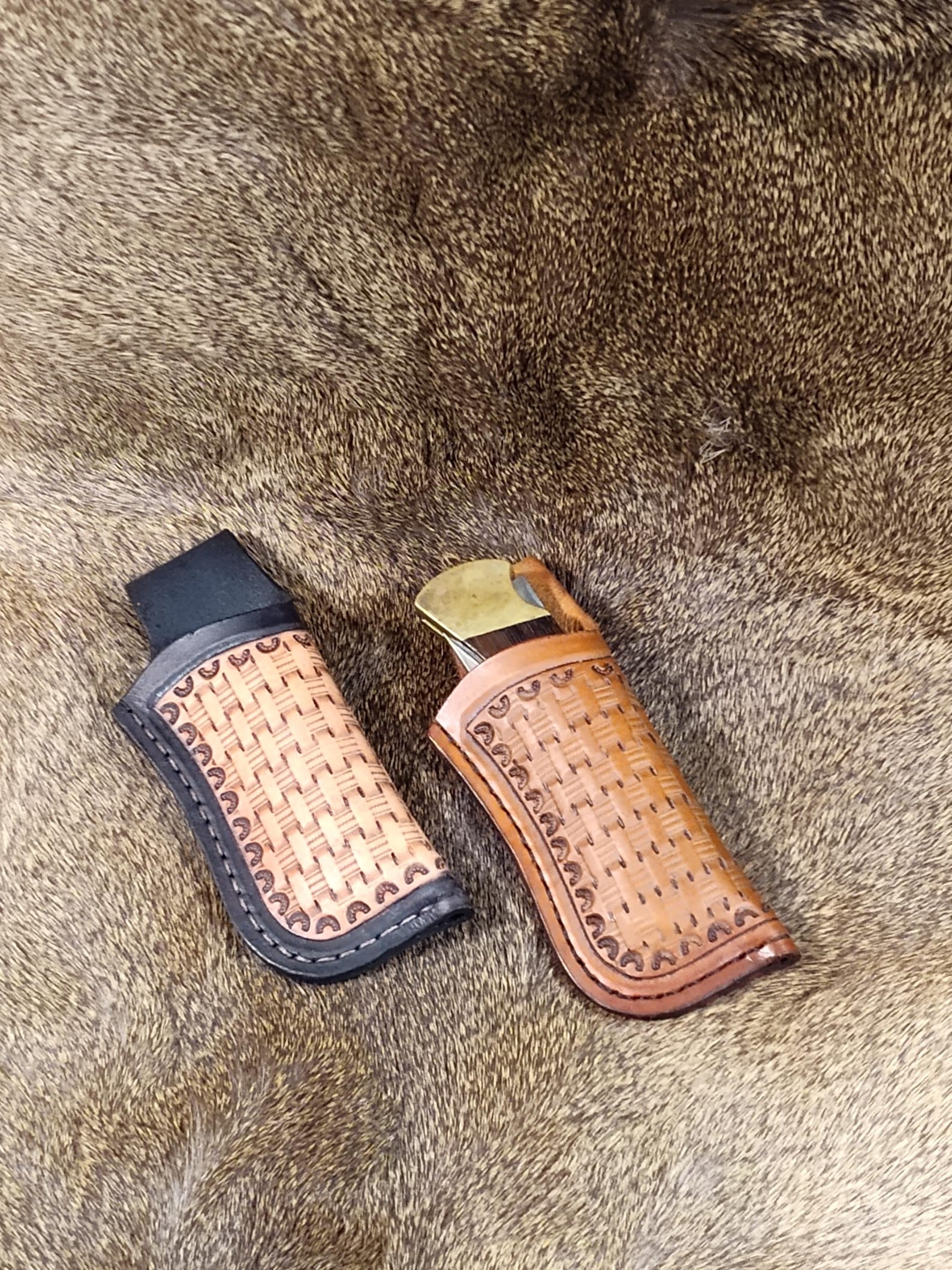 Knife Sheath; Folding Knife Sheath; Basket Weave Design; Buck 110 - Etsy