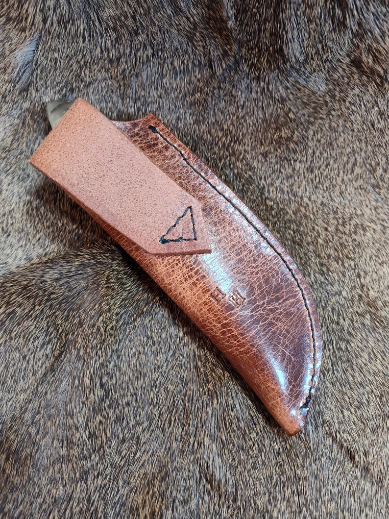 Leather Knife Sheath; Distressed Brown; Thick Water Buffalo Leather ...