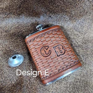 Personalized Leather Flask; Leather Wrapped Flask; Groomsmen Gift - Etsy