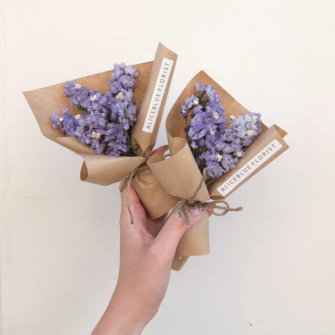 Mini Dried Statice Flower Bouquet light Purple | Etsy