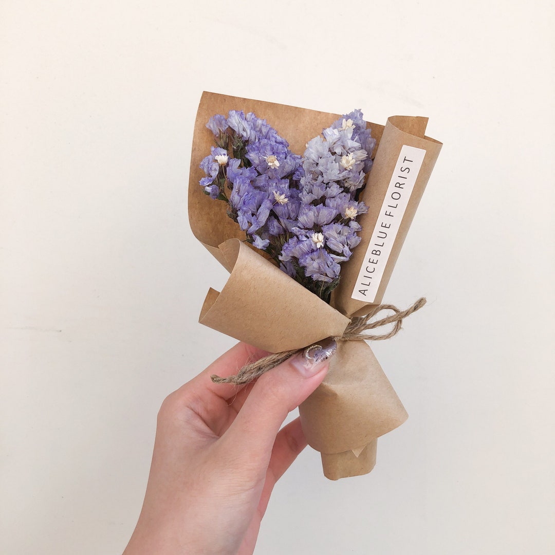 Mini Dried Statice Flower Bouquet (light Purple) - Etsy