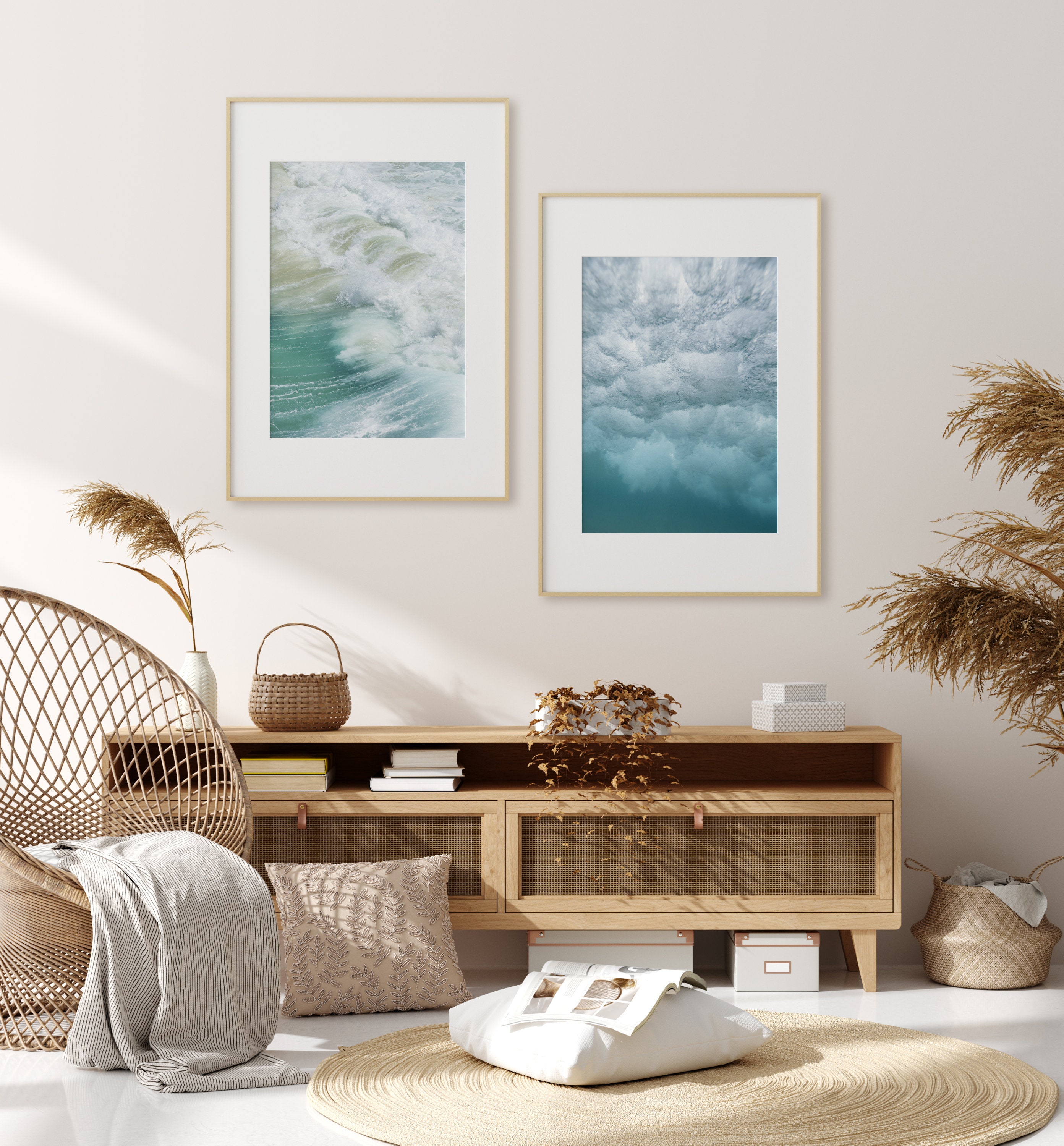 Ocean Set of 4 Prints, Ocean Art, Waves Print, Ocean Waves Print ...