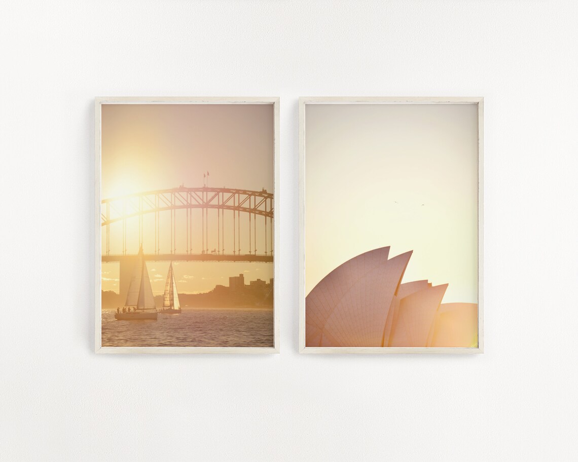 THE SYDNEY SET, Pair of 2 Sydney Prints, Harbour Prints, Australia ...