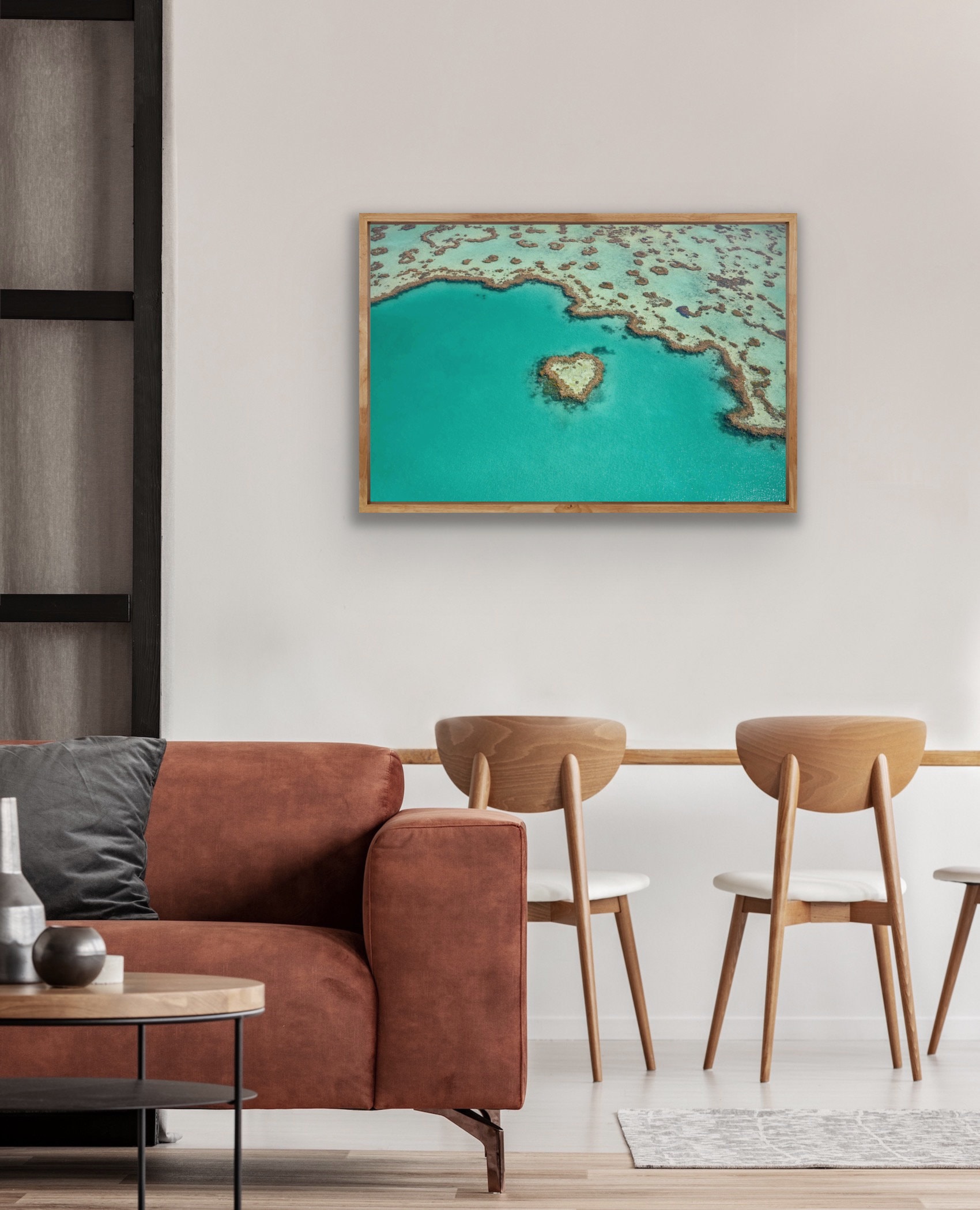 HEART REEF, Heart Print, Ocean Art, Large Wall Art, Whitsundays Print ...