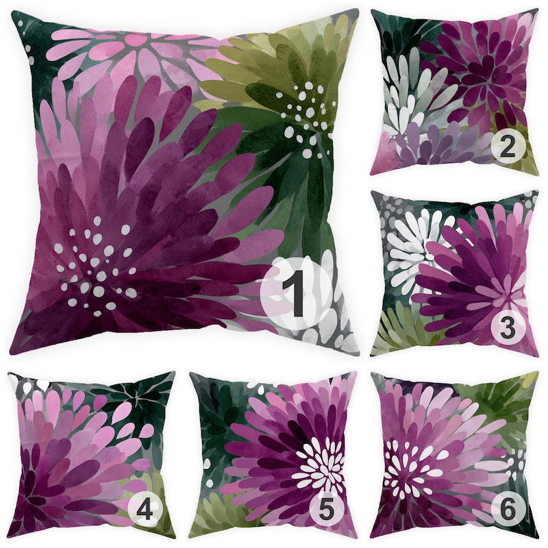 Green Floral Pillow 20x20 - Etsy