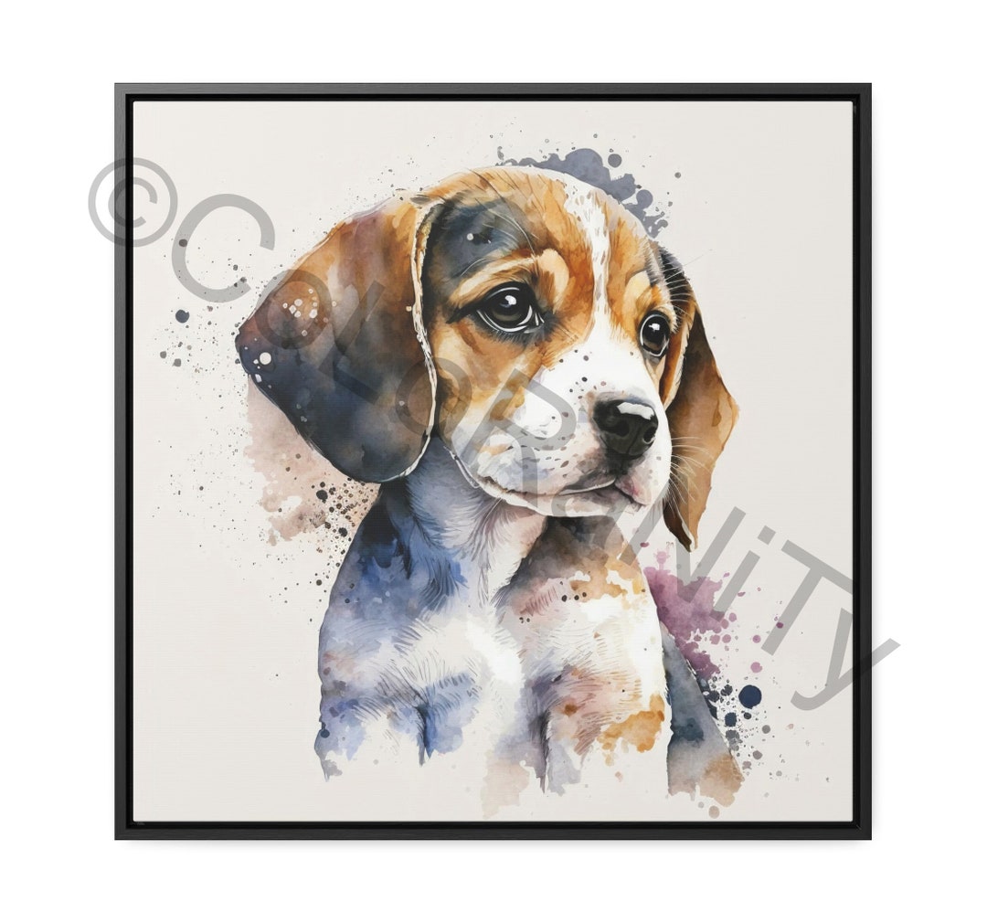 Beagle Puppies Wall Art, Dog Poster Beagle Home Decor, Puppy Canvas ...