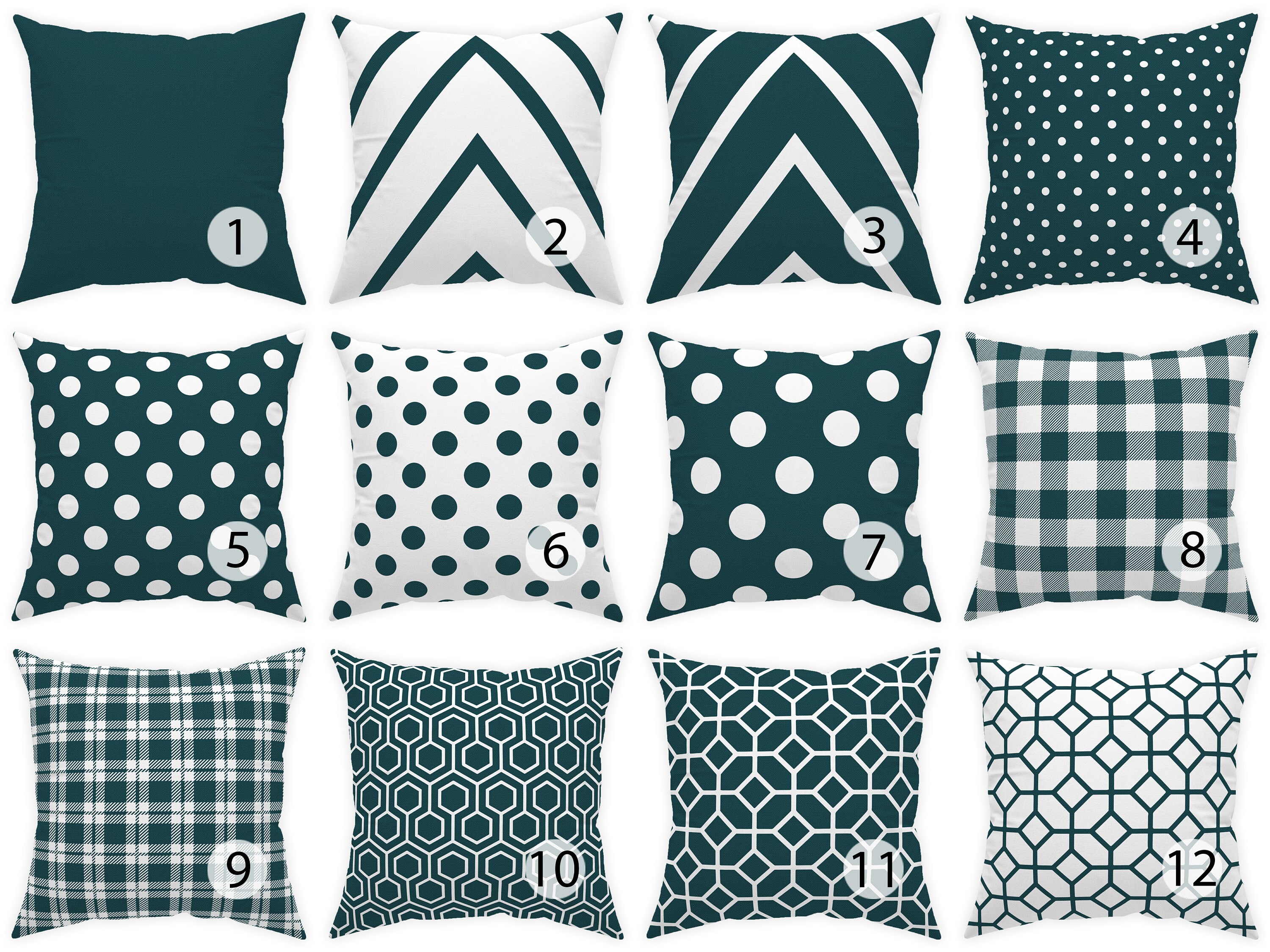 Deep Teal Throw Pillow 14x14 16x16 18x18 20x20 24x24 26x26 - Etsy