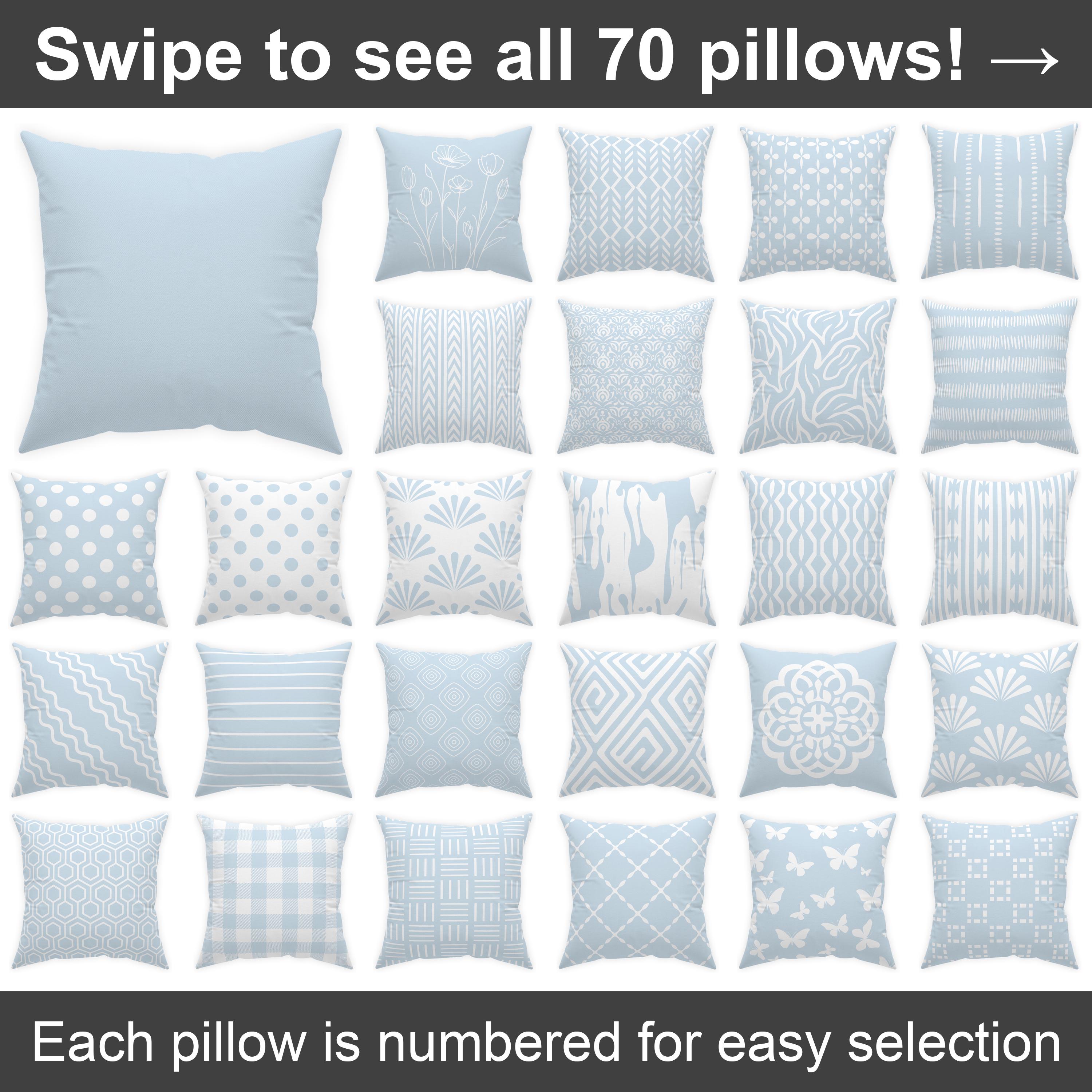 Ice Melt Light Blue Throw Pillow 14x14 16x16 18x18 20x20 24x24 26x26 ...