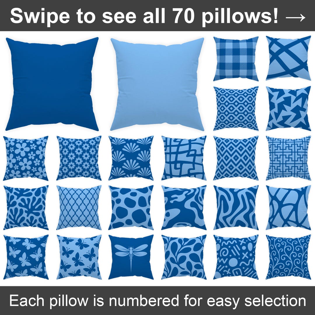 Royal Blue Outdoor Throw Pillow 14x14, 16x16, 18x18, 20x20, 24x24 ...