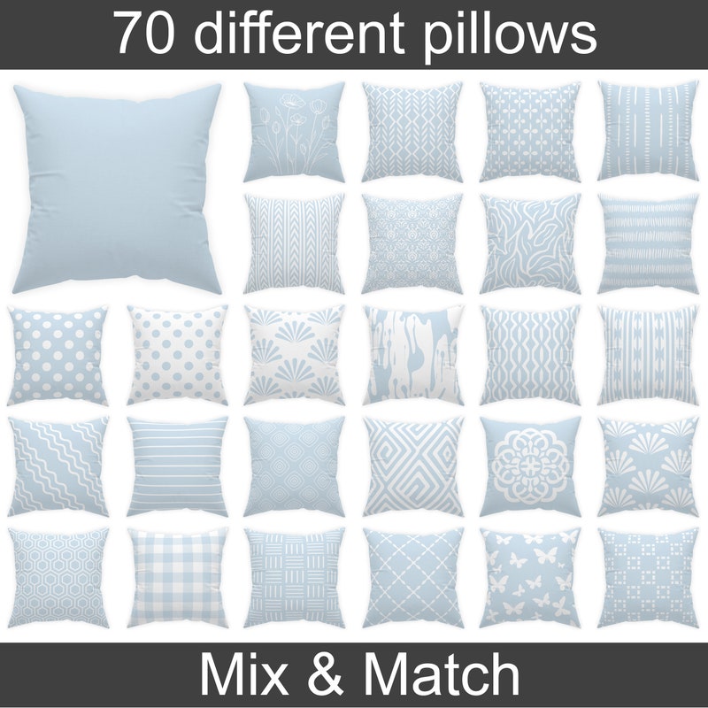 Light Blue Throw Pillow - Etsy