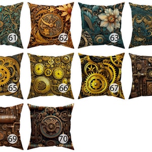 Grunge Steampunk Pillow 14x14 16x16 18x18 20x20, Mechanism Decorative ...
