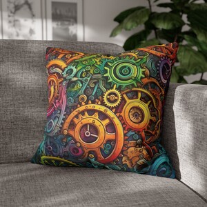 Grunge Steampunk Pillow 14x14 16x16 18x18 20x20, Mechanism Decorative ...