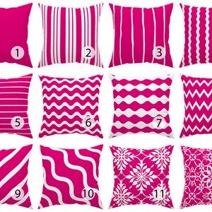Deep Pink Throw Pillow Cover 14x14 16x16 18x18 20x20, Bright Pink ...