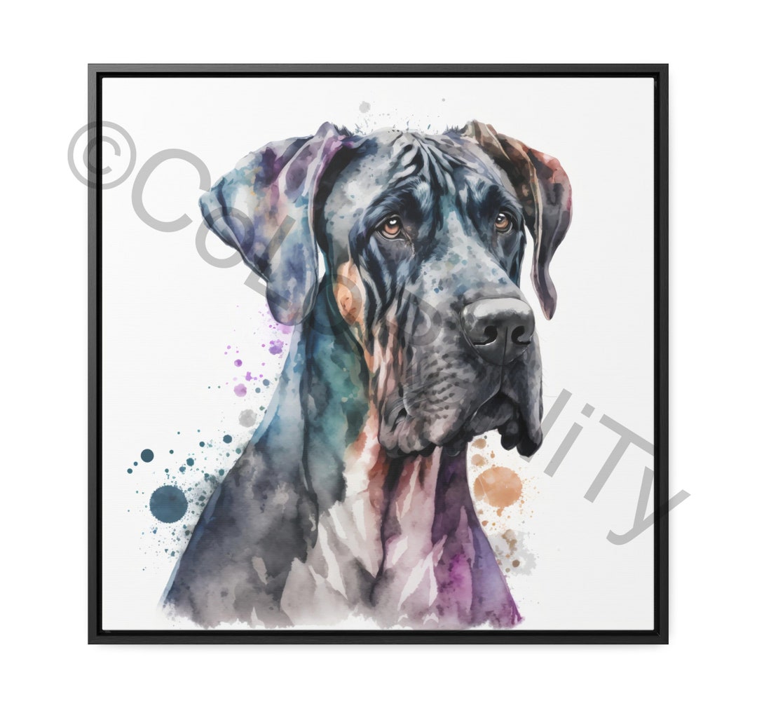 Great Dane Portrait, Poster Dog Canvas Print, Great Dane Artwork Wall ...