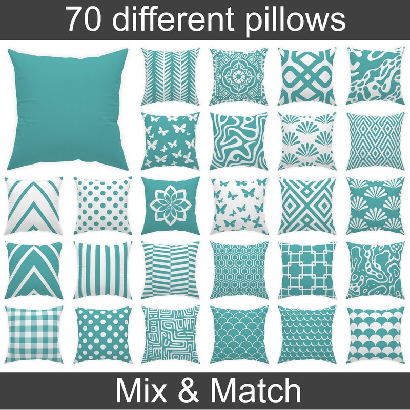 Turquoise Throw Pillow - Etsy