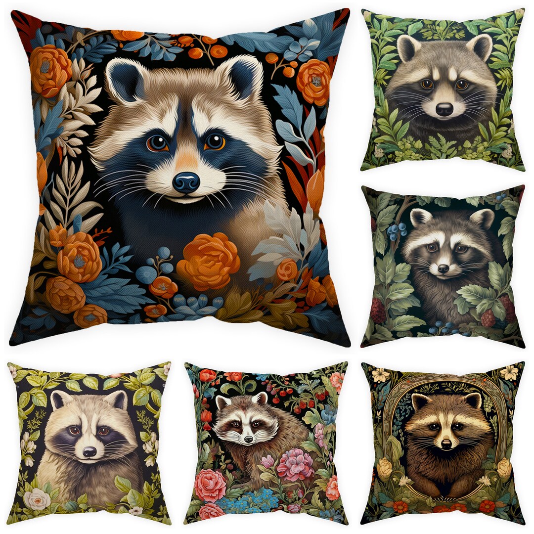 Raccoon Throw Pillow 14x14 16x16 18x18 20x20 24x24 26x26 - Etsy