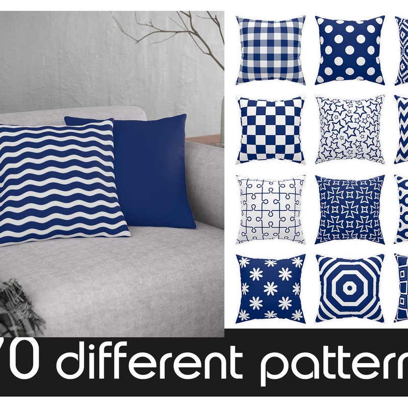 Navy Throw Pillow - Etsy