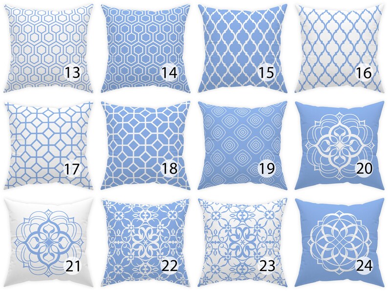 Light Blue Throw Pillow Cover 14x14 16x16 18x18 20x20 24x24 26x26, Baby ...