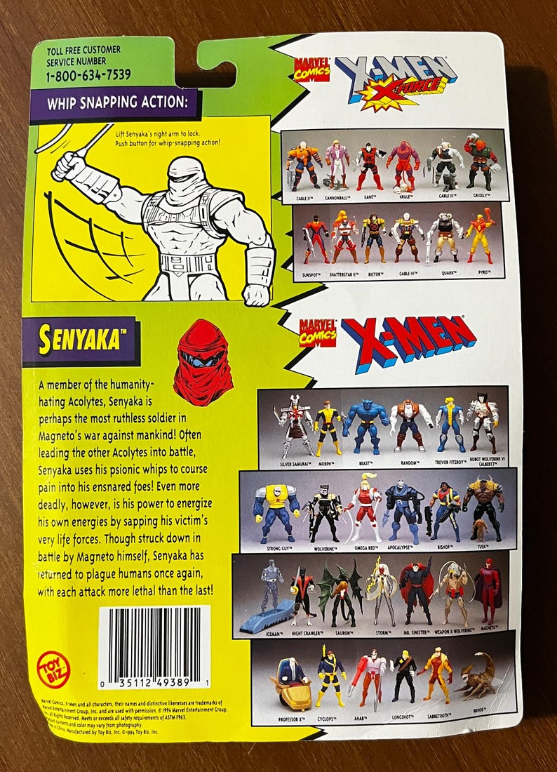 Toybiz: X-men Senyaka Action Figure (1994) - Etsy