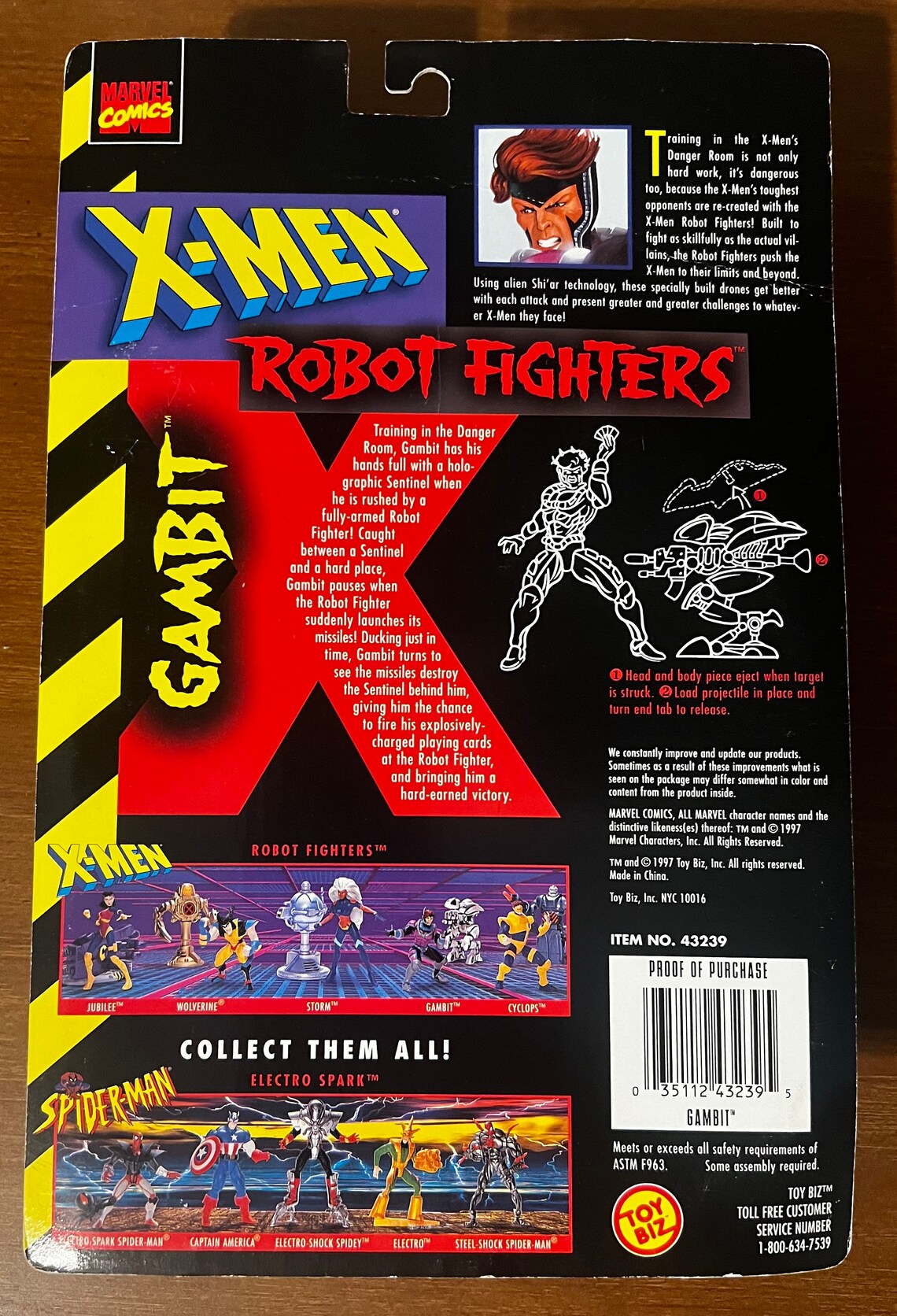 Toybiz: Gambit Action Figure x-men 1997 robot Fighters - Etsy