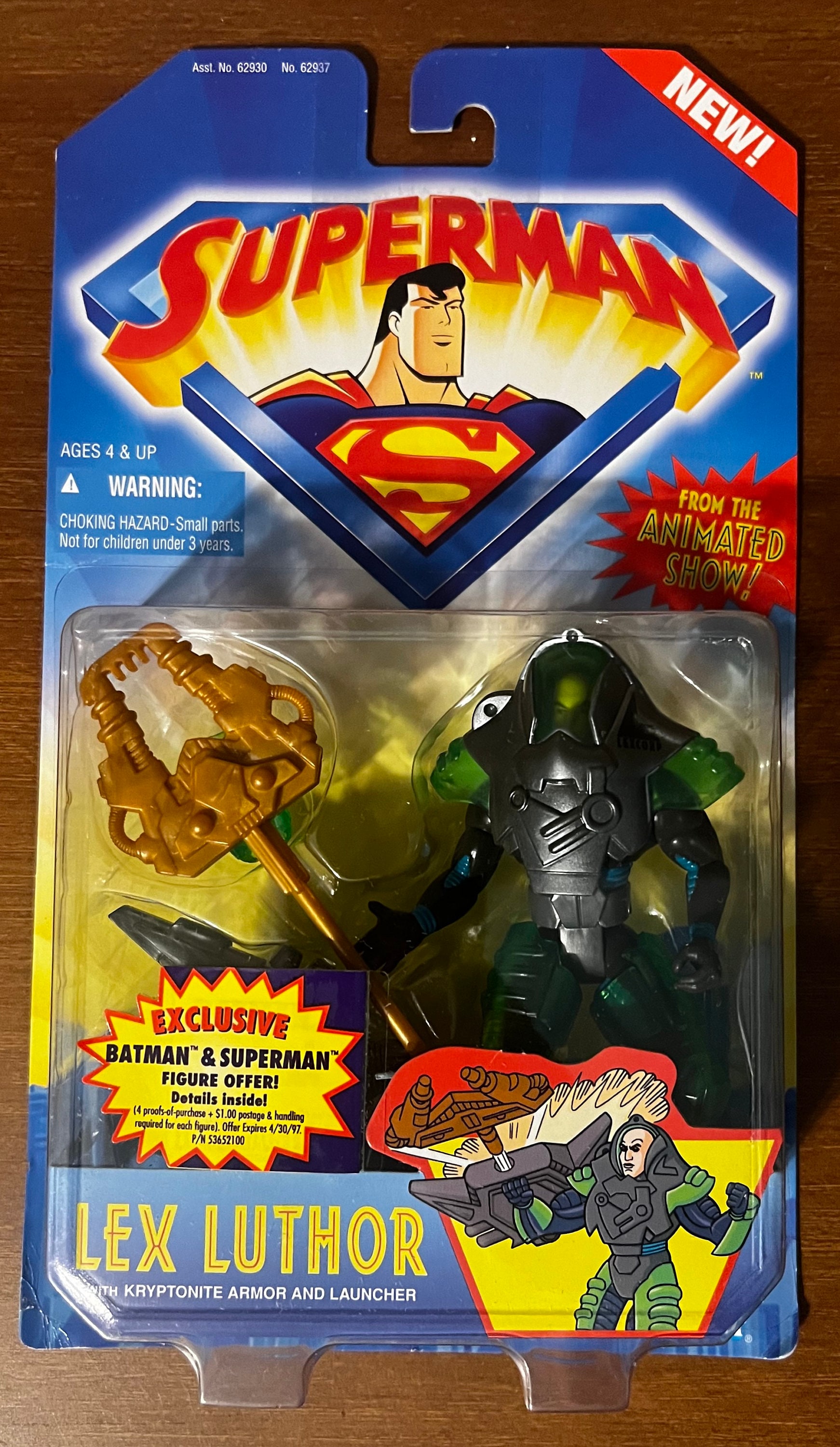 Kenner: Superman Lex Luthor With Kryptonite Armor Action Figure 1996 - Etsy