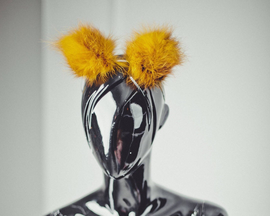 Yellow Cat Ears Cosplay Kitten Ears Heandband Cat Ear Petplay Fox Ears ...