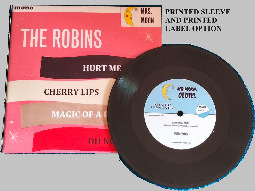 Create a 7 Custom 2 Sided Black, White or Clear 45 Record. Cover ...