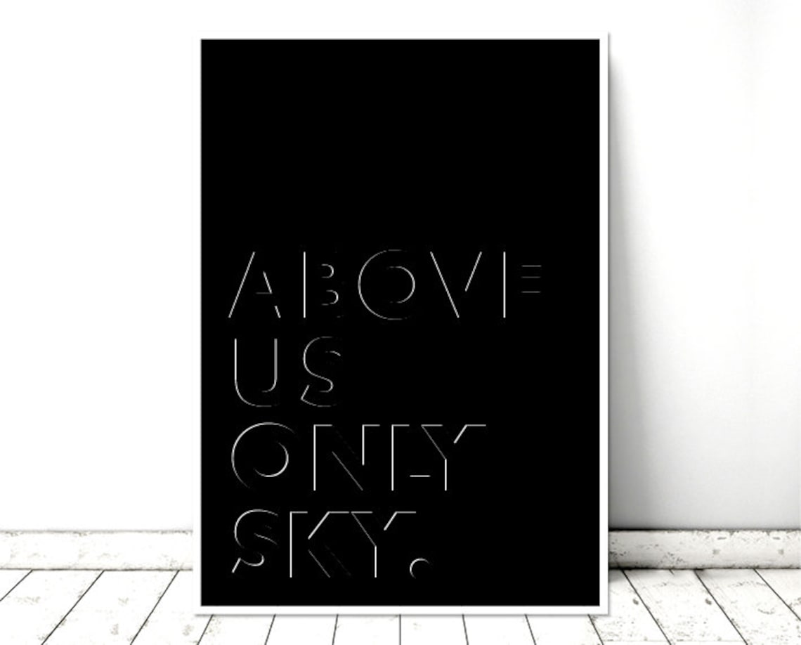 Printable Art Poster above Us Only Sky John Lennon Imagine Quote ...