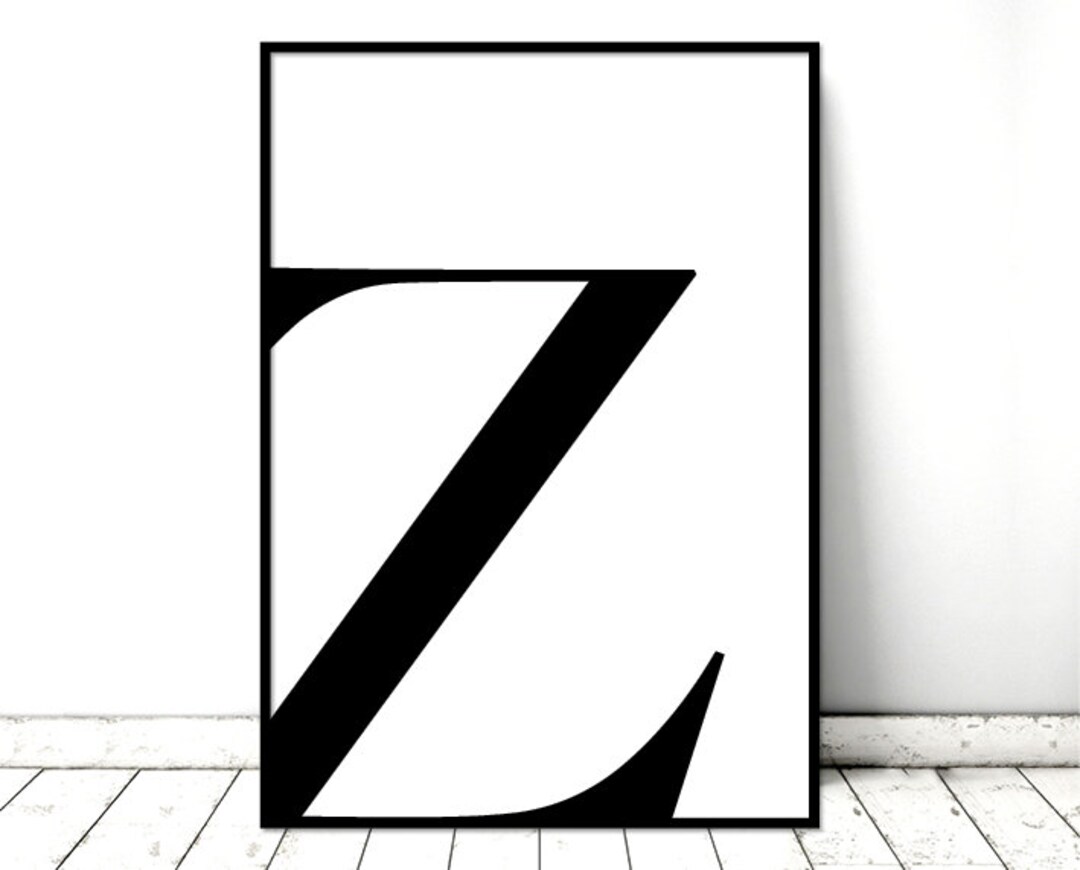 Druckbares Kunst Poster Buchstabe Z Initial Type Schriftzug. Druckbare ...