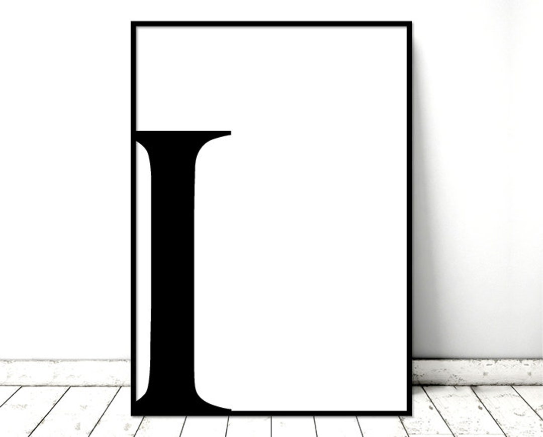 Cartel de arte imprimible Letra I Letras de tipo inicial. Imprimible ...